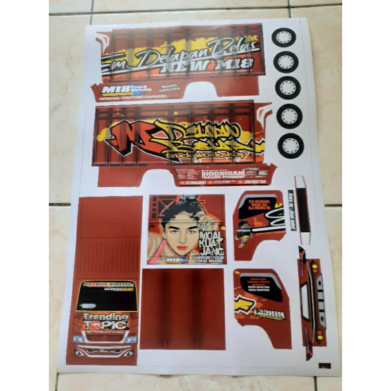 Jual stiker miniatur truk oleng,pola stiker truk oleng murah | Shopee ...