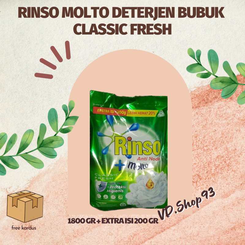 Jual RINSO MOLTO DETERGEN BUBUK 1,8KG | Shopee Indonesia