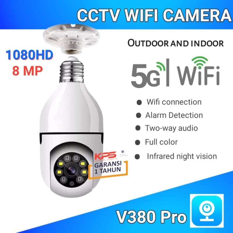 Jual Kamera CCTV Lampu Wifi 360 ° Wireless V380/bukan Yoosee IP Camera Murah Lampu Bohlam CCTV ...