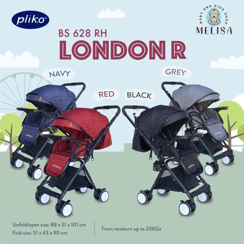 Jual Stroller Pliko London R BS 628 RH Reversible Handle | Shopee Indonesia