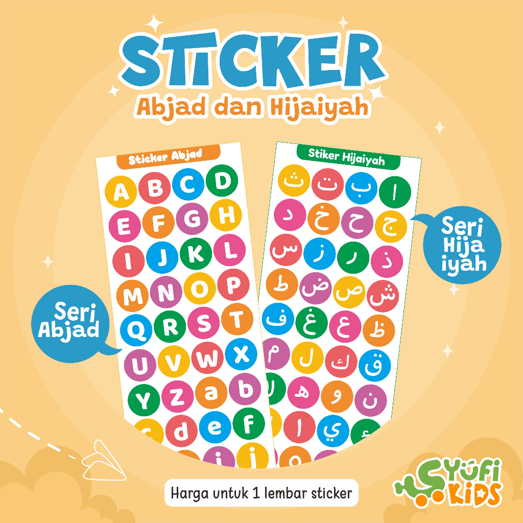 Jual Sticker Dot Abjad dan Hijaiyyah sticker edukasi anak | Shopee ...