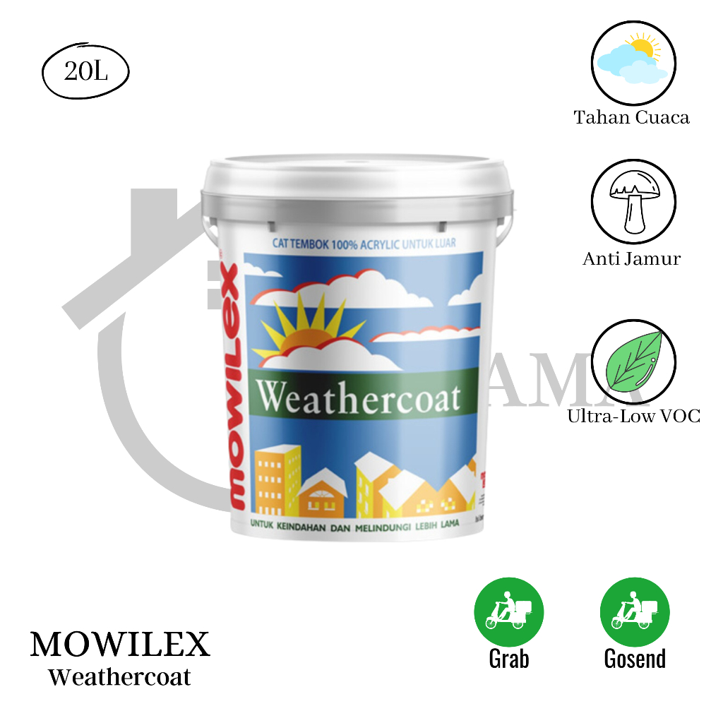 Jual Cat Tembok Eksterior Mowilex Weathercoat 20l Prime White Shopee