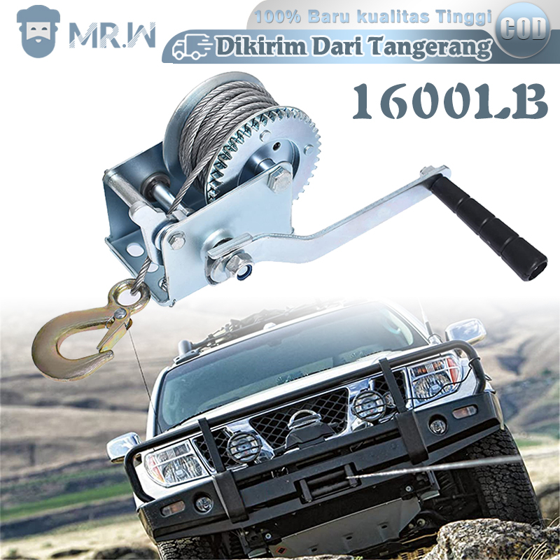 Jual Winch Tangan Katrol Manual 1600 Lbs Hand Winch Dengan Wire Rope ...