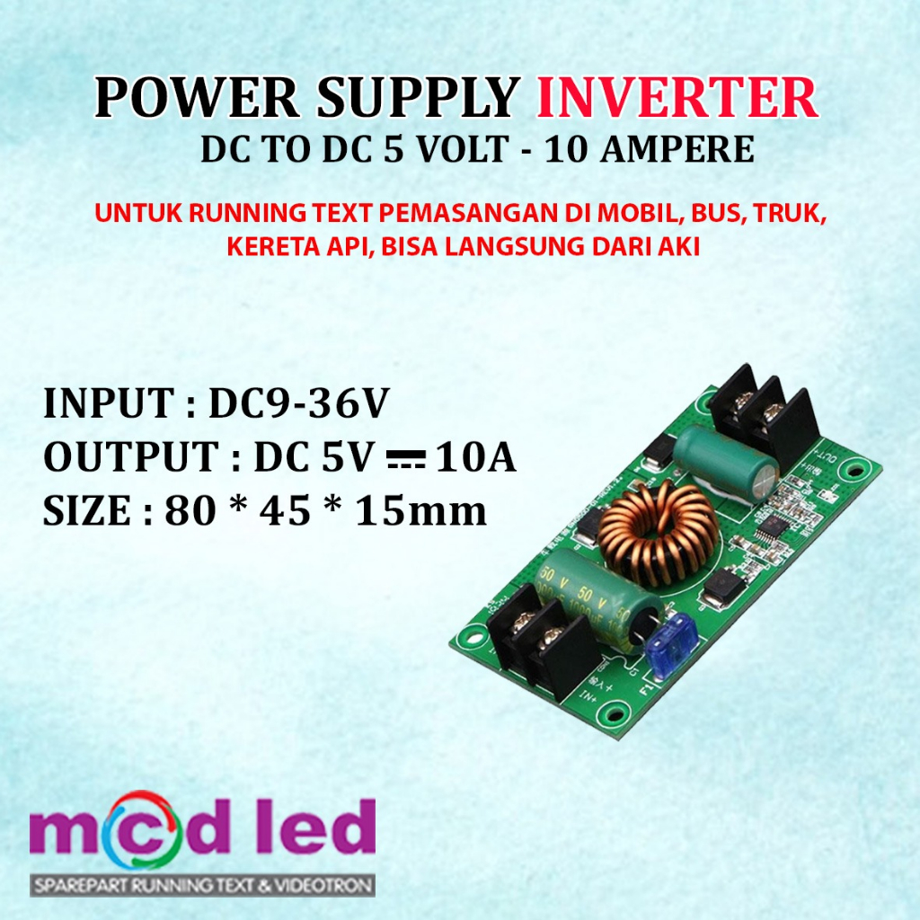 Jual Power Supply Inverter DC to DC Input DC 9 - 36 Volt Output 5 Volt ...