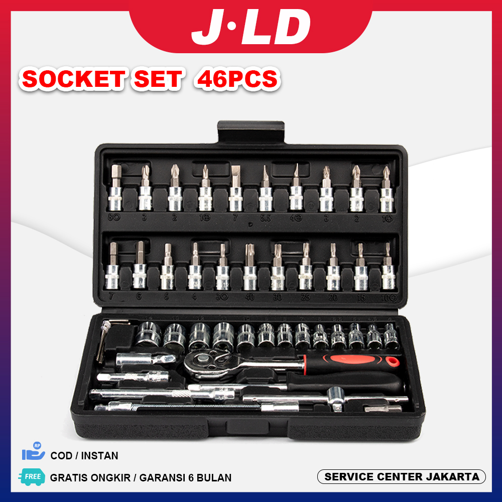 Jual Cod Jld 46pcs Murah Socket Wrench Pas Socket Set 1 4 Car Repair
