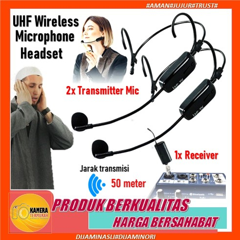 Jual Mic Microphone Wireless Untuk Imam Masjid & Muazin 3 in 1 Model ...
