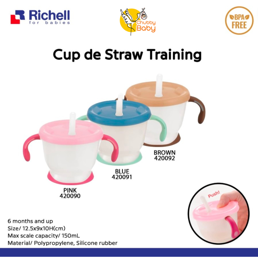 Jual Richell - Aquela Straw Training Mug 150ml | Gelas Belajar Minum 6m ...