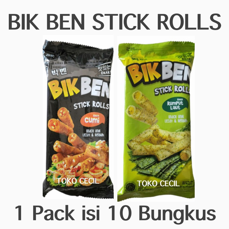 Jual Bik Ben Stick Rolls 1 Renceng isi 10 Bungkus Snack BikBen Stik ...