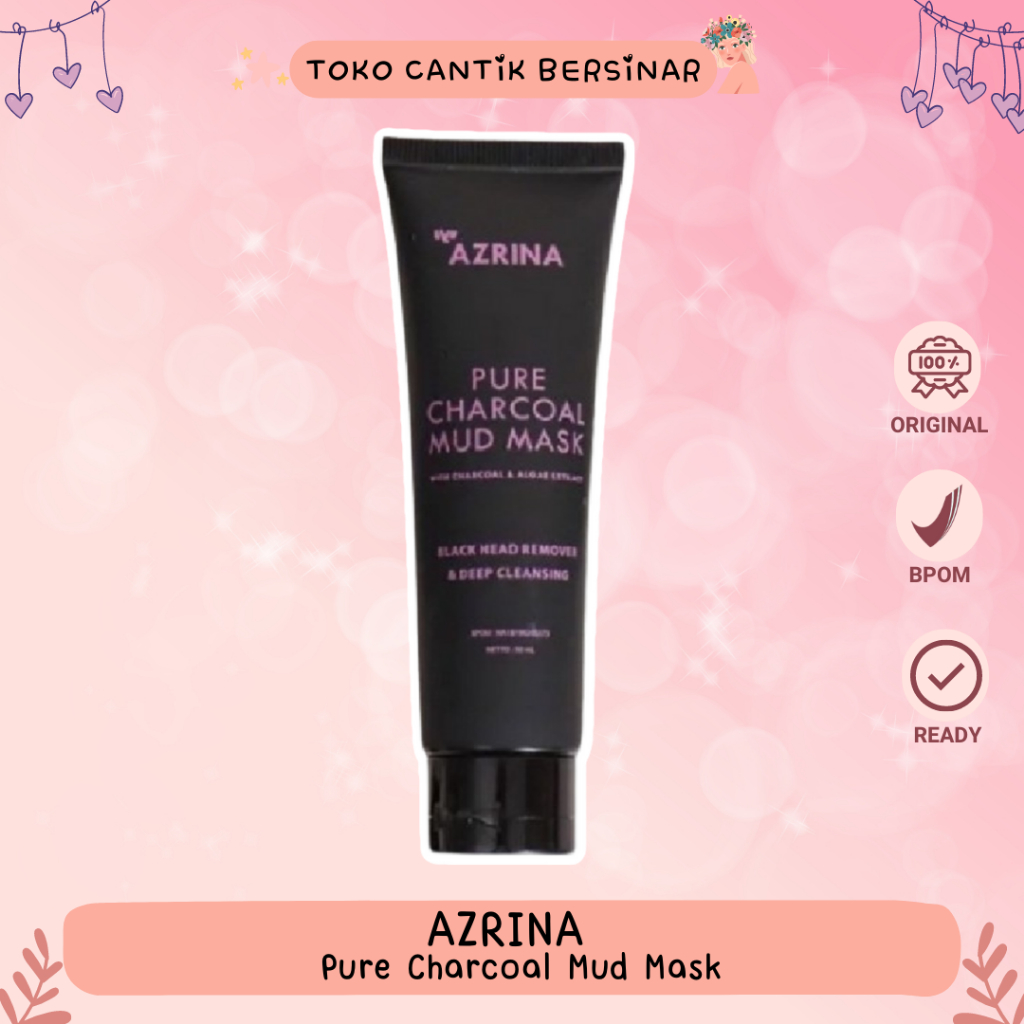 Jual Azrina Pure Charcoal Mud Mask Masker AzrinaBeauty Beauty Clay Mask ...