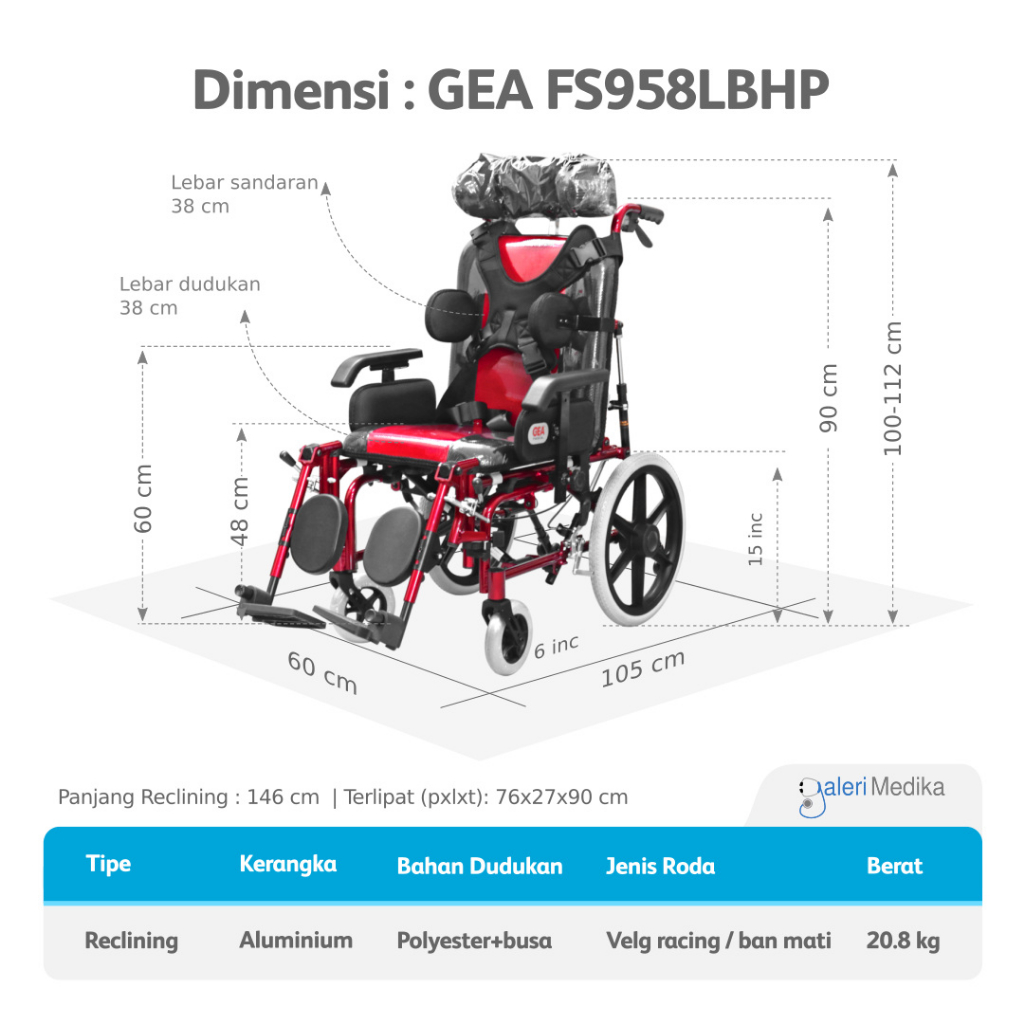 Jual Kursi Roda Cerebral Palsy / Cerebral Palsy Wheelchair GEA FS 958 ...