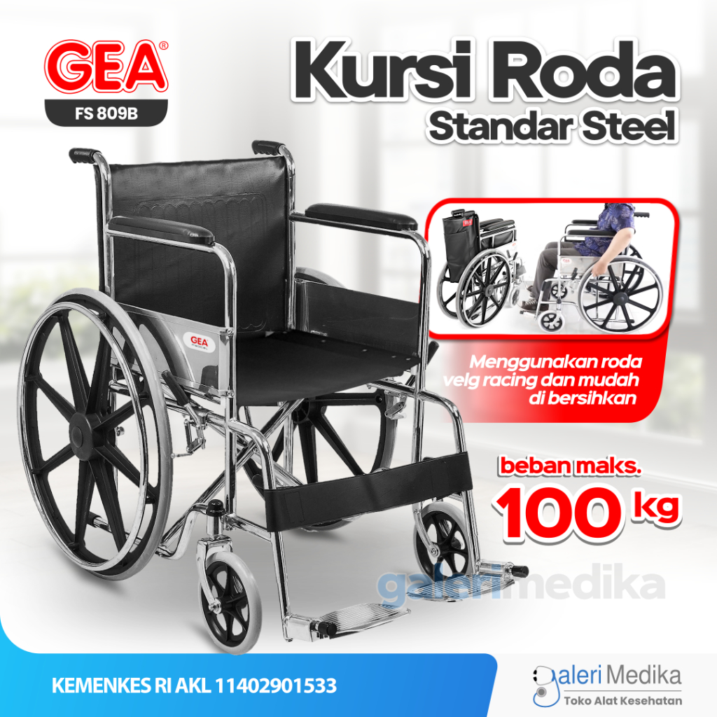 Jual Kursi Roda Wheelchair Velg Racing GEA FS809B / FS-809B / FS 809 B ...