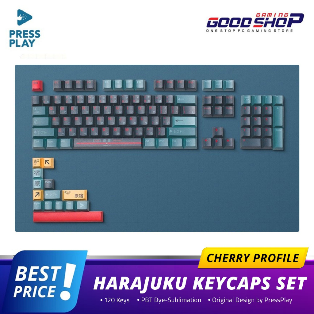 Jual Press Play HARAJUKU PBT Dye Sub Keycap Set Japanese Root | Shopee ...