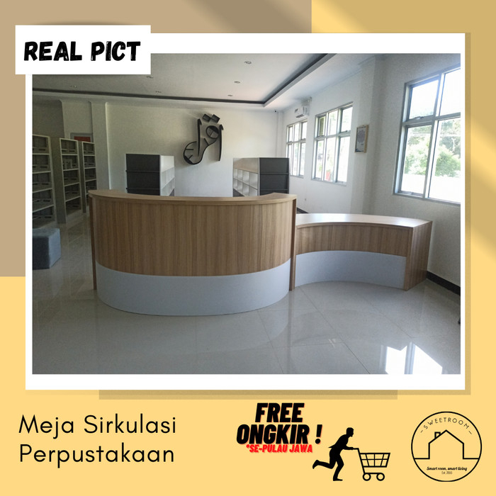 Jual Meja sirkulasi Perpustakaan - Meja Resepsionis - Meja Perpustakaan ...