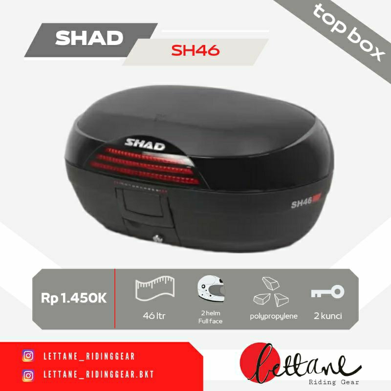 Jual Box Motor SHAD SH46 Box Touring Bagasi Motor SH 46 Liter | Shopee Indonesia