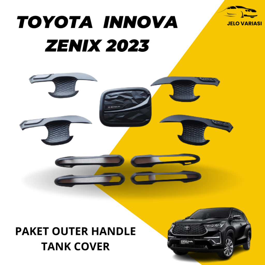 Jual Paket Outer Cover Door Handle Tank Cover Toyota Innova Zenix 2023 HItam Doff All Variant ...