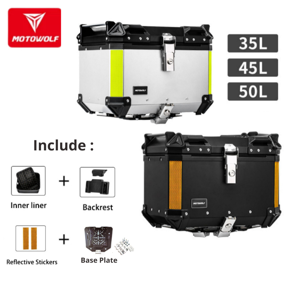 Jual Top Box Motowolf Box Motor Touring Almunium Alloy Premium Original ...