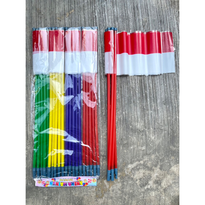 Jual Stik Bendera Merah Putih Pluit Warna isi 20 pcs 50 cm / Stik ...