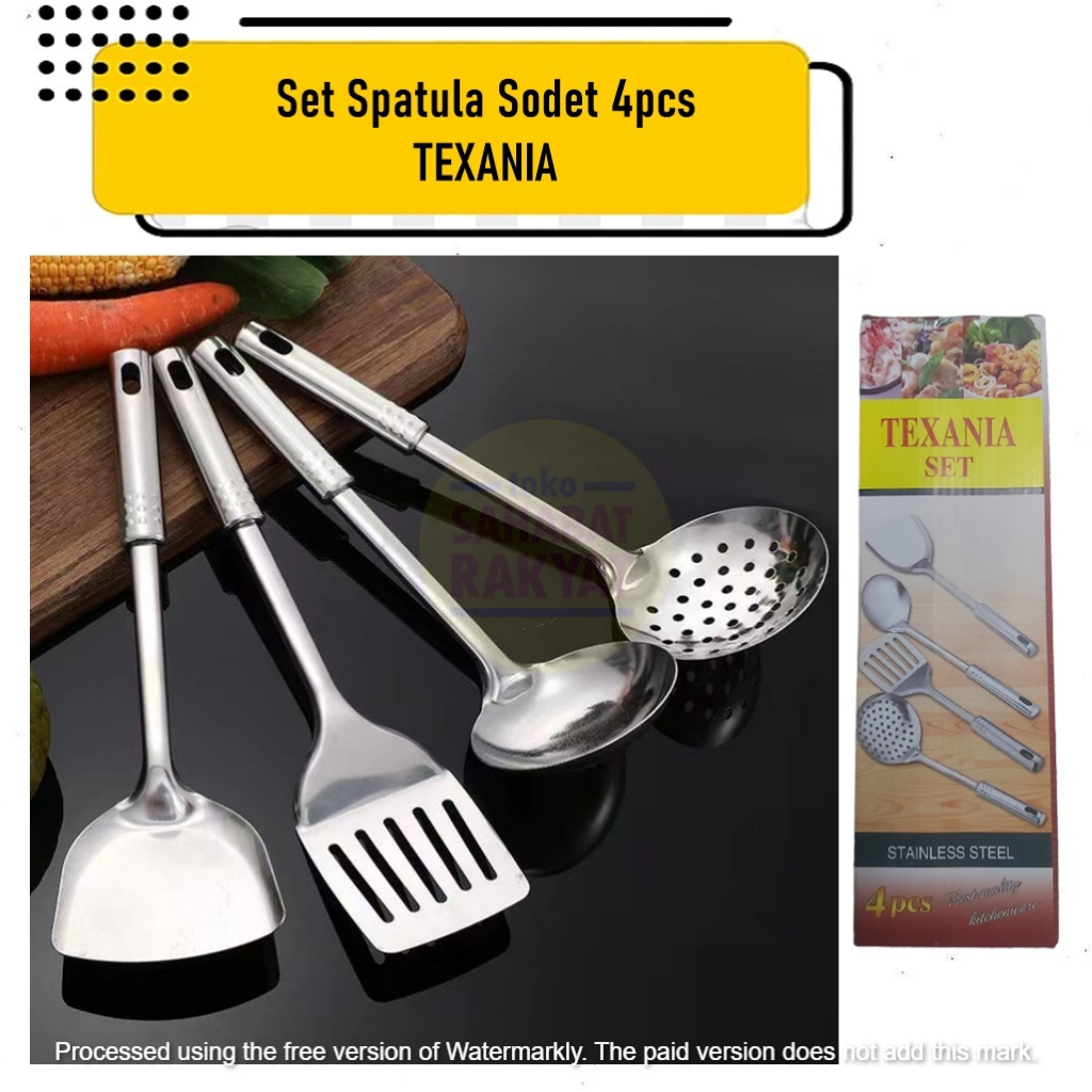 Jual 4in1 Set Alat Masak Spatula & Irus Full Stainless | Shopee Indonesia