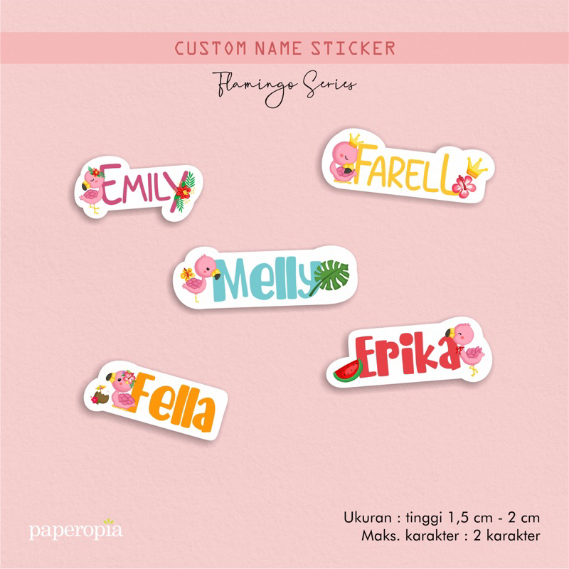 Jual sticker nama custom lucu stiker disney marvel minecraft label nama ...