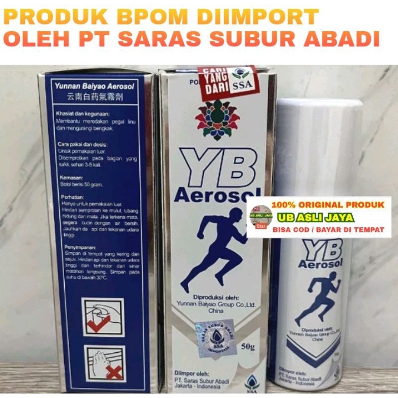 Jual YB Aerosol 50g original/ spray sendi bengkak nyeri otot keseleo ...