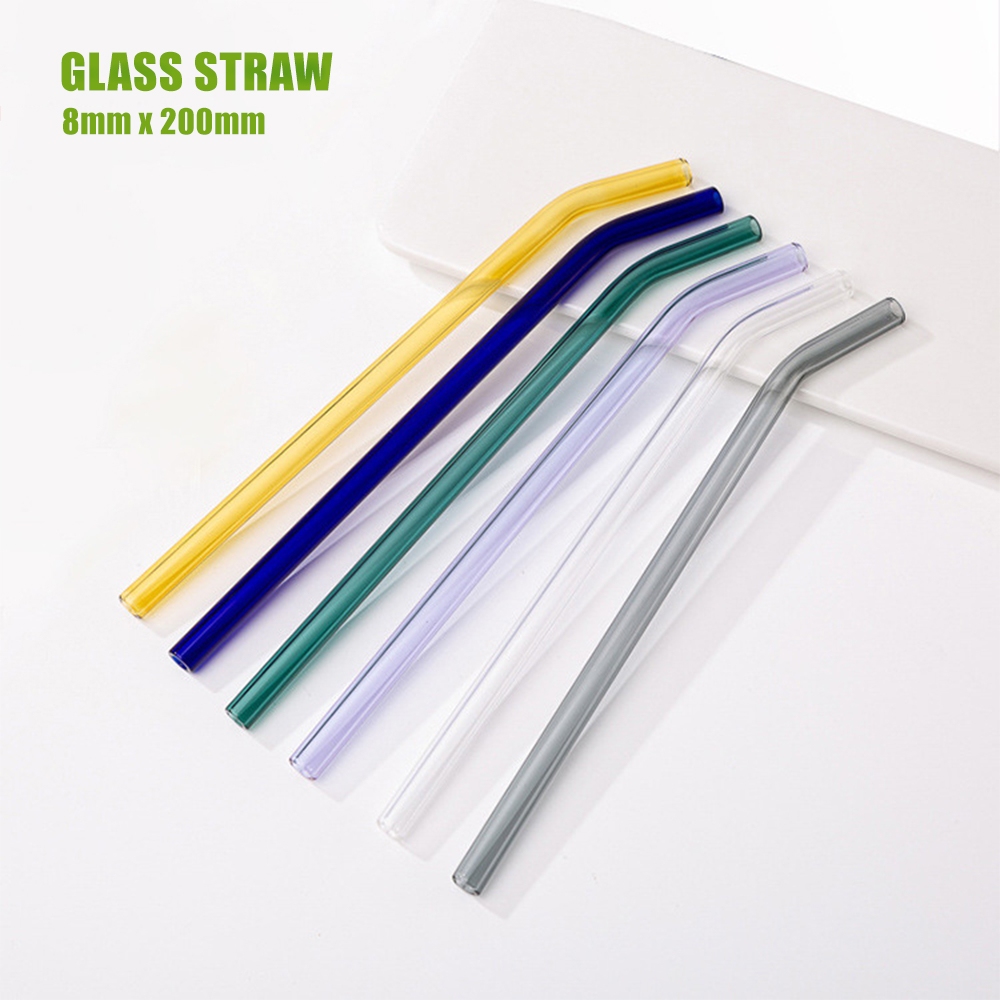 Jual Sedotan Kaca Bengkok Lurus 20cm Glass Straw | Shopee Indonesia