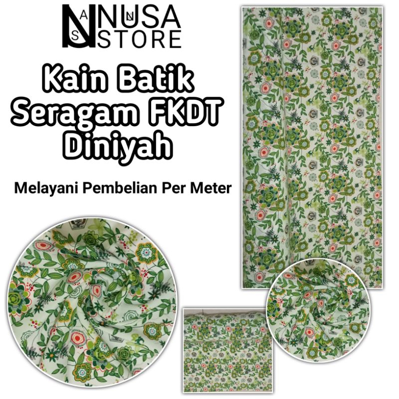Jual Bahan Kain Batik Seragam FKDT Diniyah Eceran Meteran | Shopee ...