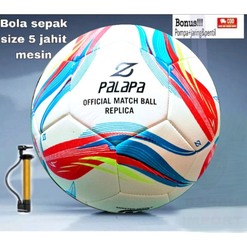 Jual Bola sepak liga 1 palapa size 5 dewasa murah outdoor free pompa ...