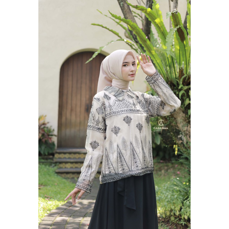 Jual Casasima - Giandra Blouse / Organza Bordir Embroidery | Shopee Indonesia