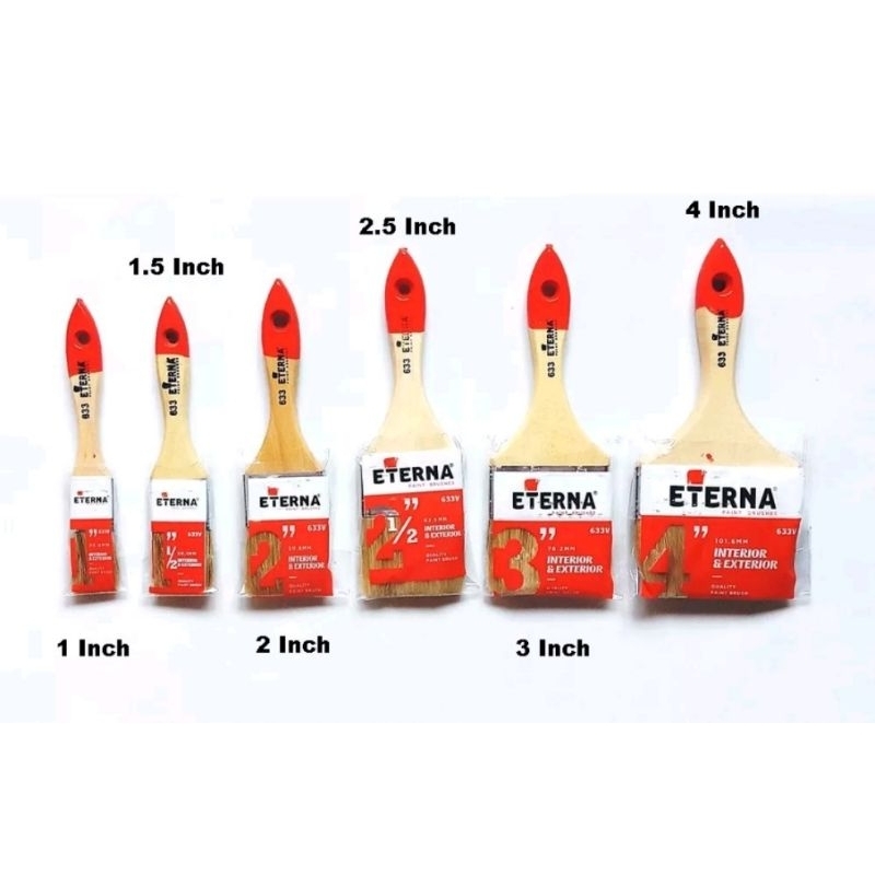 Jual Kuas Cat Tembok Besi Kayu Eterna 1" in 1 1/2"in 2"in 3"in dan 4"in ...