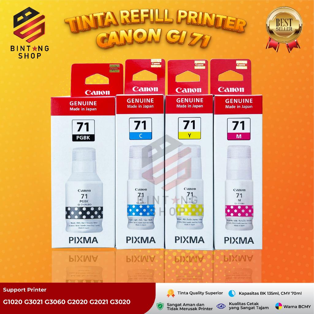Jual Tinta Canon Gi 71 Tipe Printer G1020 G3021 G3060 G2020 G3020 ...