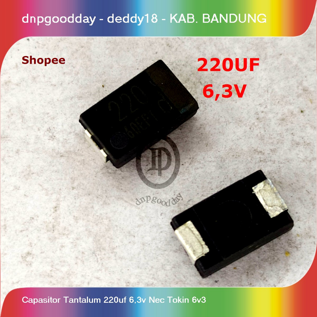Jual capasitor tantalum 220uf 6,3v nec tokin 6v3 | Shopee Indonesia