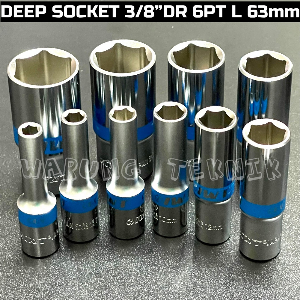 Jual IWT 3/8" DR 6 PT DEEP SOCKET - Kunci Sok Panjang 3/8"DR 6pt 63mm 6 7 8 10 11 12 13 14 17 19 ...