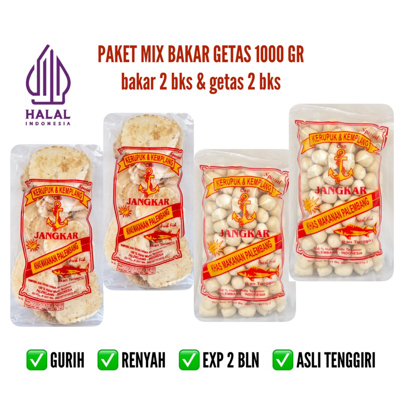 Jual Paket Bakar 2 Bks & Getas 2 Bks 1000Gr | Kerupuk Kemplang | Asli ...