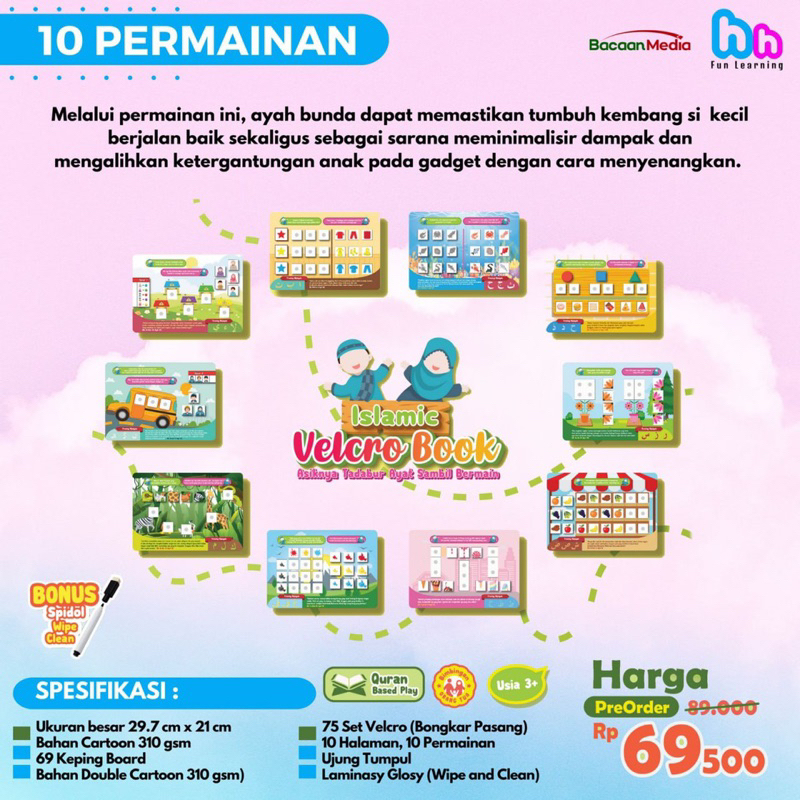 Jual [Ready Stock] Islamic Velcro Book / Buku Aktivitas Anak PAUD ...