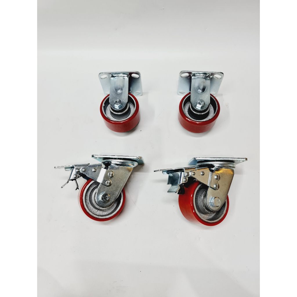 Jual Roda heavy duty PU 4 Inch (2Rem 2 Mati) | Shopee Indonesia