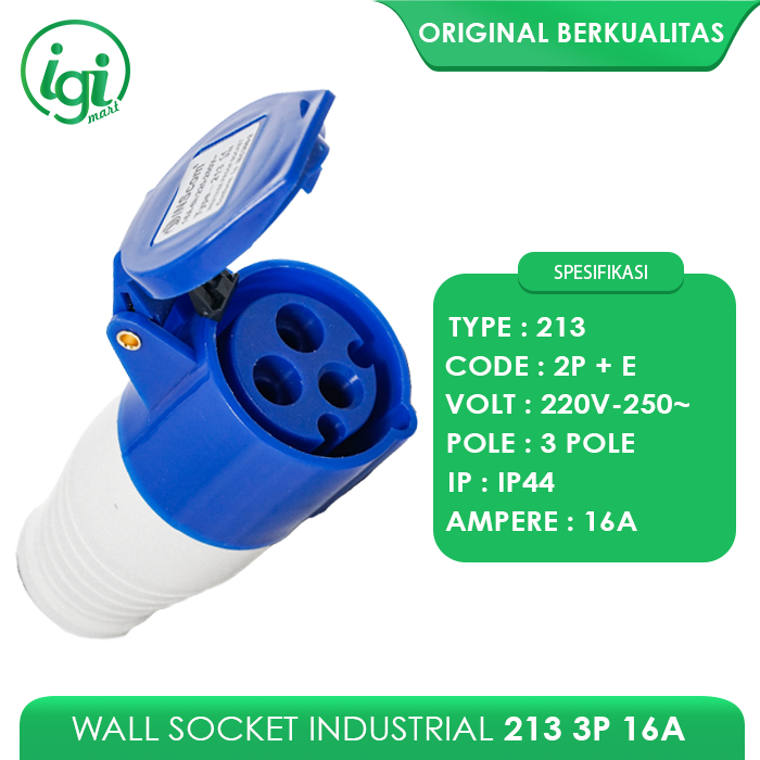 Jual SOCKET MOBILE MOUNTING 3 PIN 16A SOKET PLUG STOP KONTAK INDUSTRI 213 | Shopee Indonesia