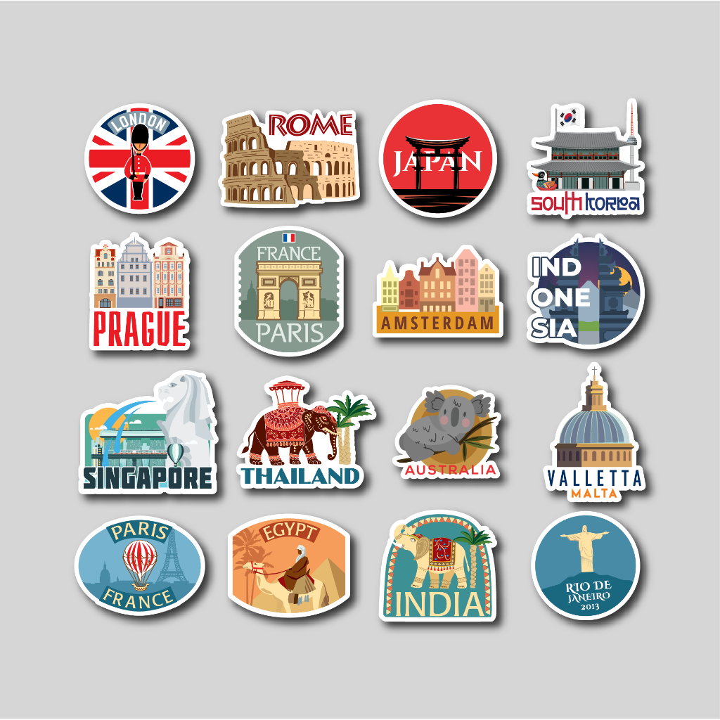 Jual STICKER PACK WORLD TRAVEL | STICKER TUMBLER | STIKER LAPTOP KOPER ...