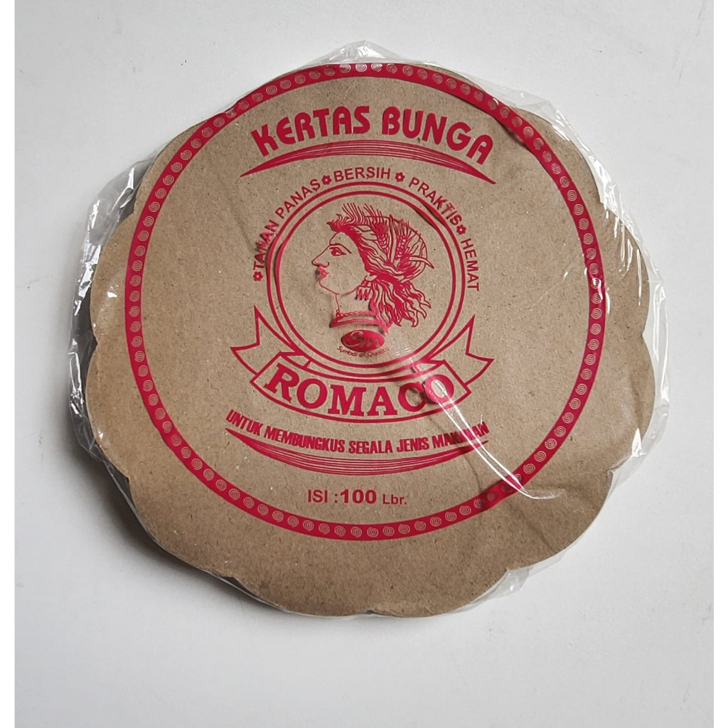 Jual Kertas Nasi Coklat Bunga Bulat Alas Piring Lidi Bambu Rotan Isi ...