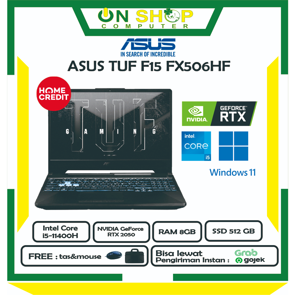 Jual ASUS TUF F15 FX506HF Core i5 11400H 8GB 512GB RTX2050 W11 | Shopee Indonesia