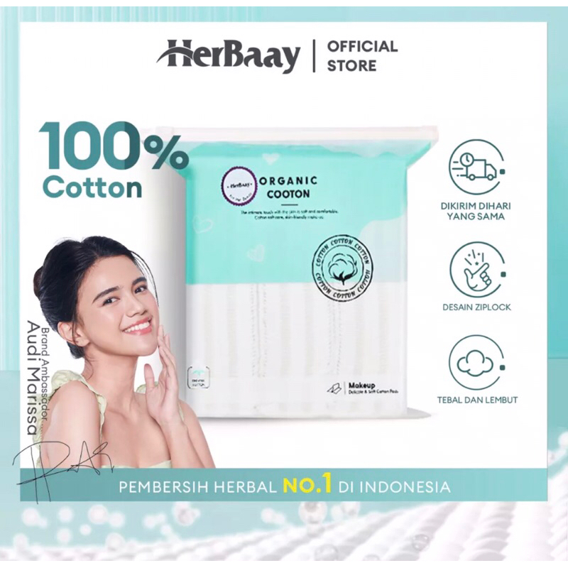 Jual HerBaay Facial Cotton Pads 200pcs Tebal 100% Cotton Kapas Wajah ...