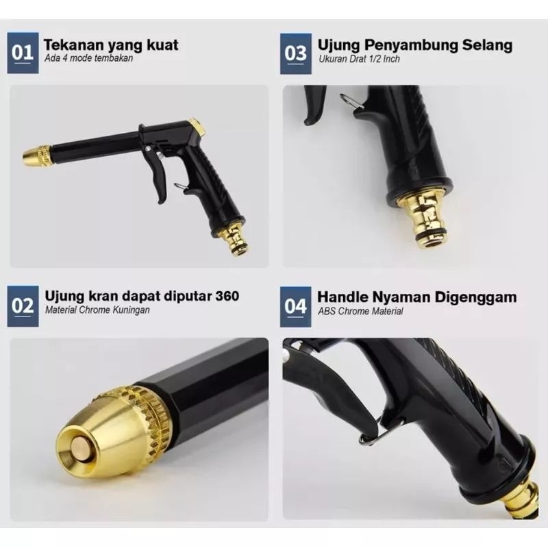 Jual {JS} Semprotan air Pistol Kuningan Buat Cuci Mobil Motor Kendaraan ...