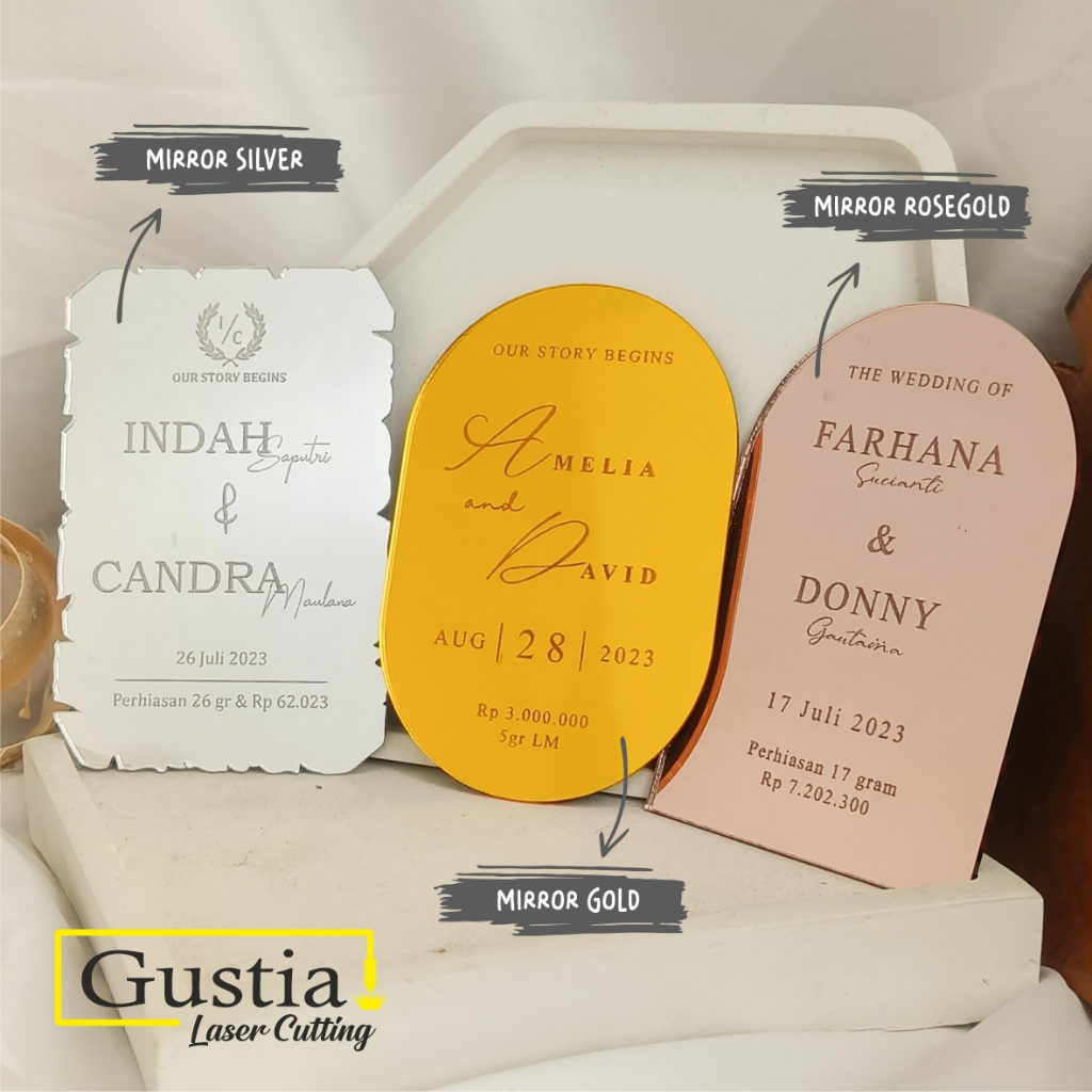 Jual (A) Plat Akrilik Mirror Gold | Oval Dome Kubah Paper Vintage ...