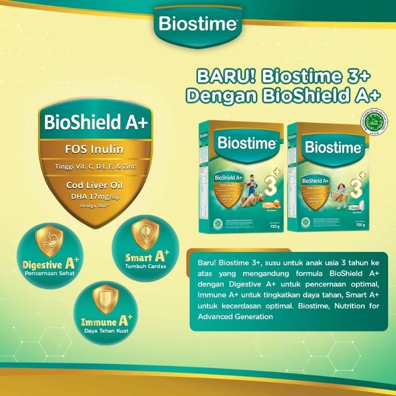 Jual Biostime 3+ Susu Pertumbuhan 3 - 5 Tahun Rasa Madu / Vanilla 350 g ...