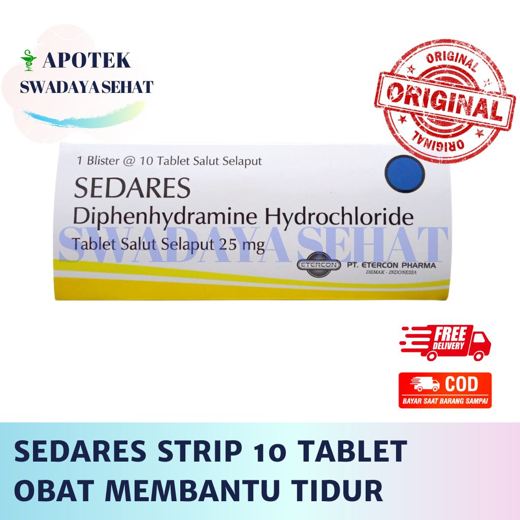 Jual SEDARES STRIP 10 TABLET - Obat Membantu Sulit Tidur Pusing Insom ...