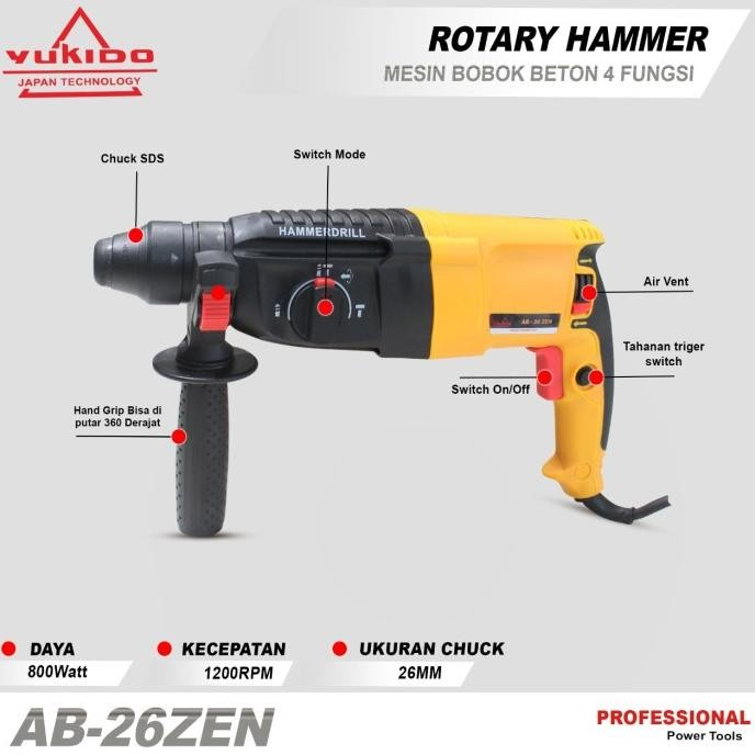 Jual TERLARIS - Mesin bobok / mesin bor bobok Ryu Rotary Hammer RRH 26 ...