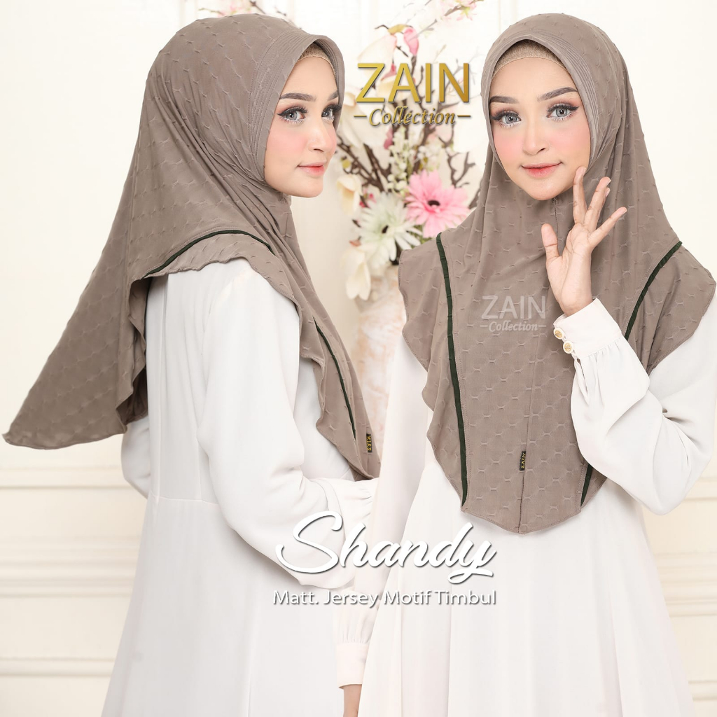 Jual Jilbab Instan Motif List Timbul Shandy Ori ZAin Collection ...