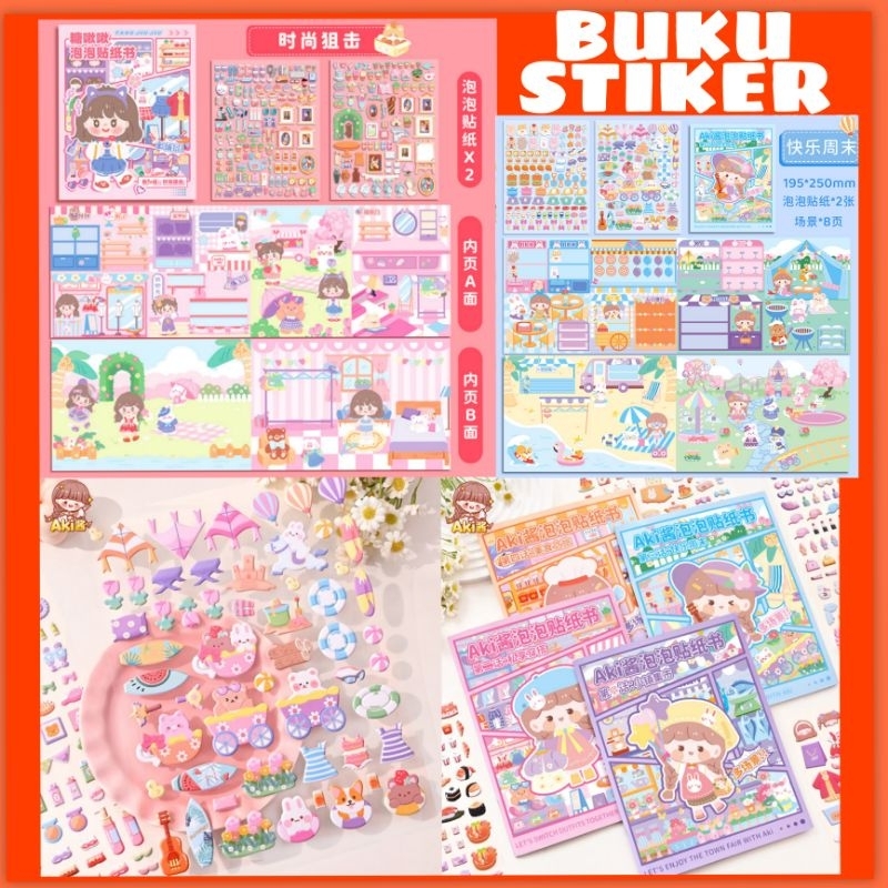 Jual buku tempel stiker anak motif lucu / stiker tempel buku custom ...