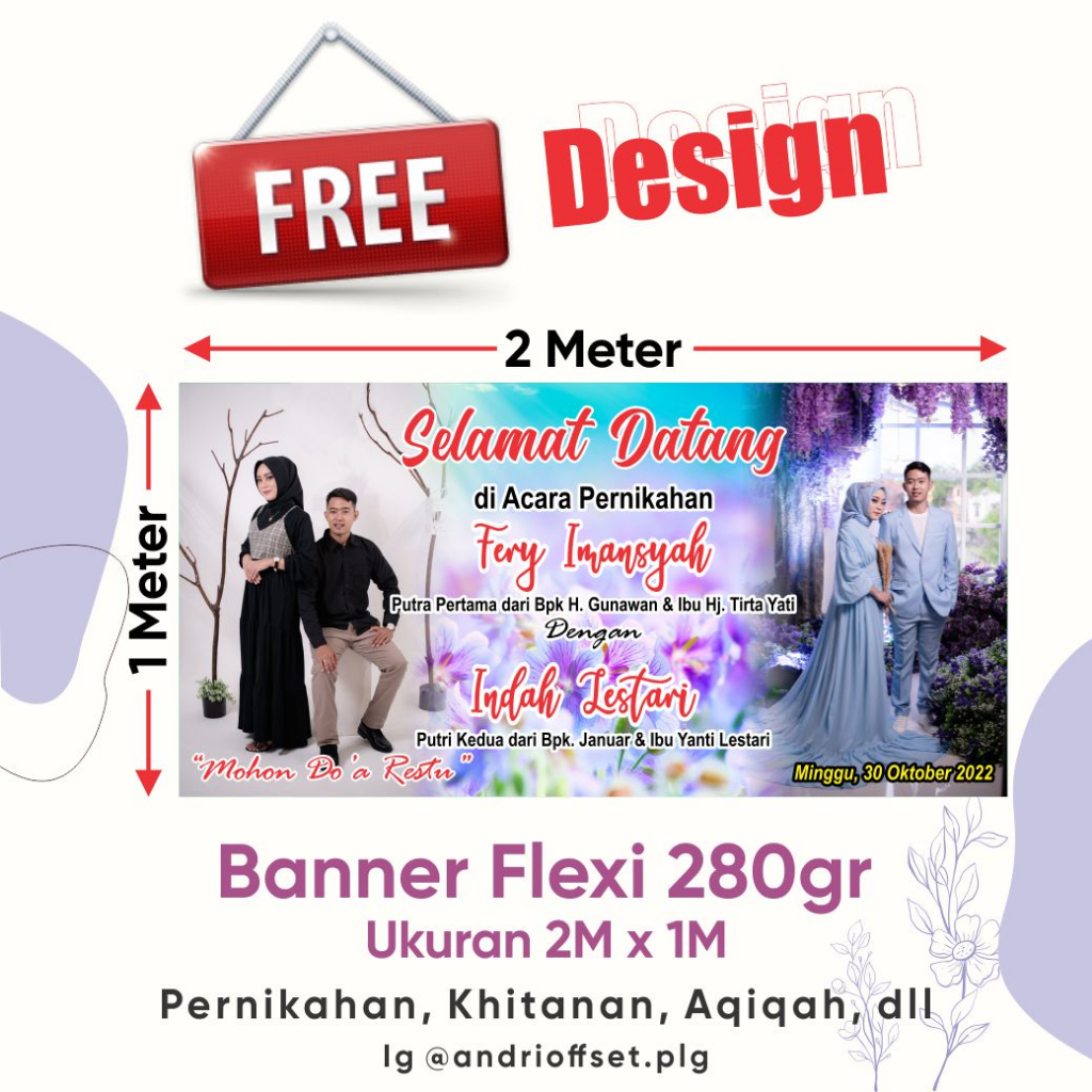 Jual Banner Pernikahan/Khitanan/Aqiqah/sunatan Banner Selamat Datang | Shopee Indonesia