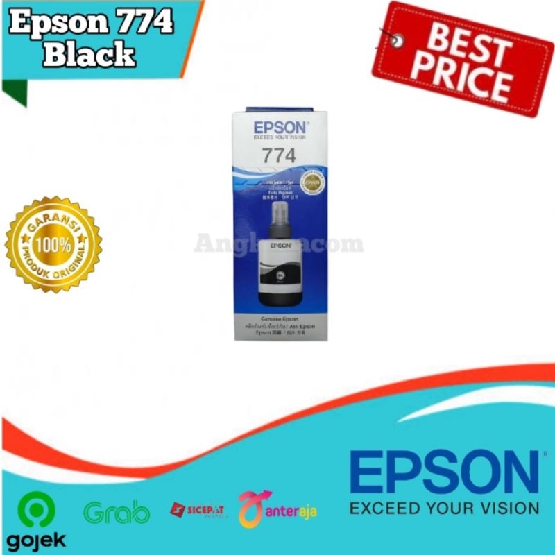 Jual Tinta Epson 774 Black Original (Printer M100 M200 L605 L655 L1455 ...