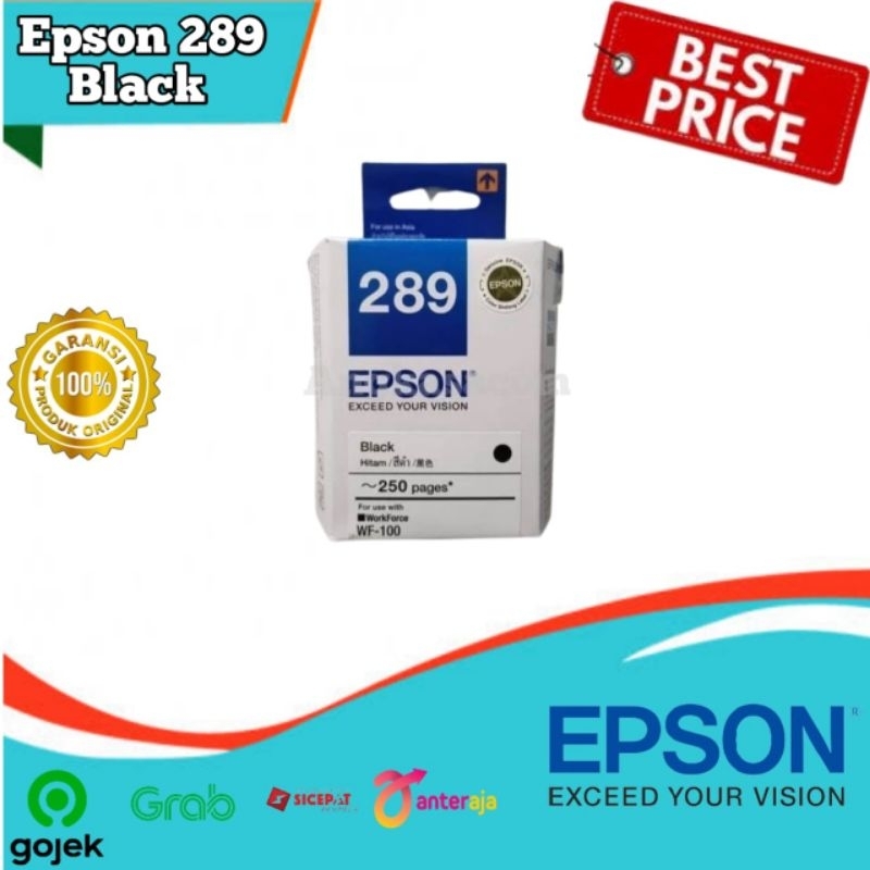 Jual Tinta Epson 289 Black Original Cartridge For Printer WF-100 ...